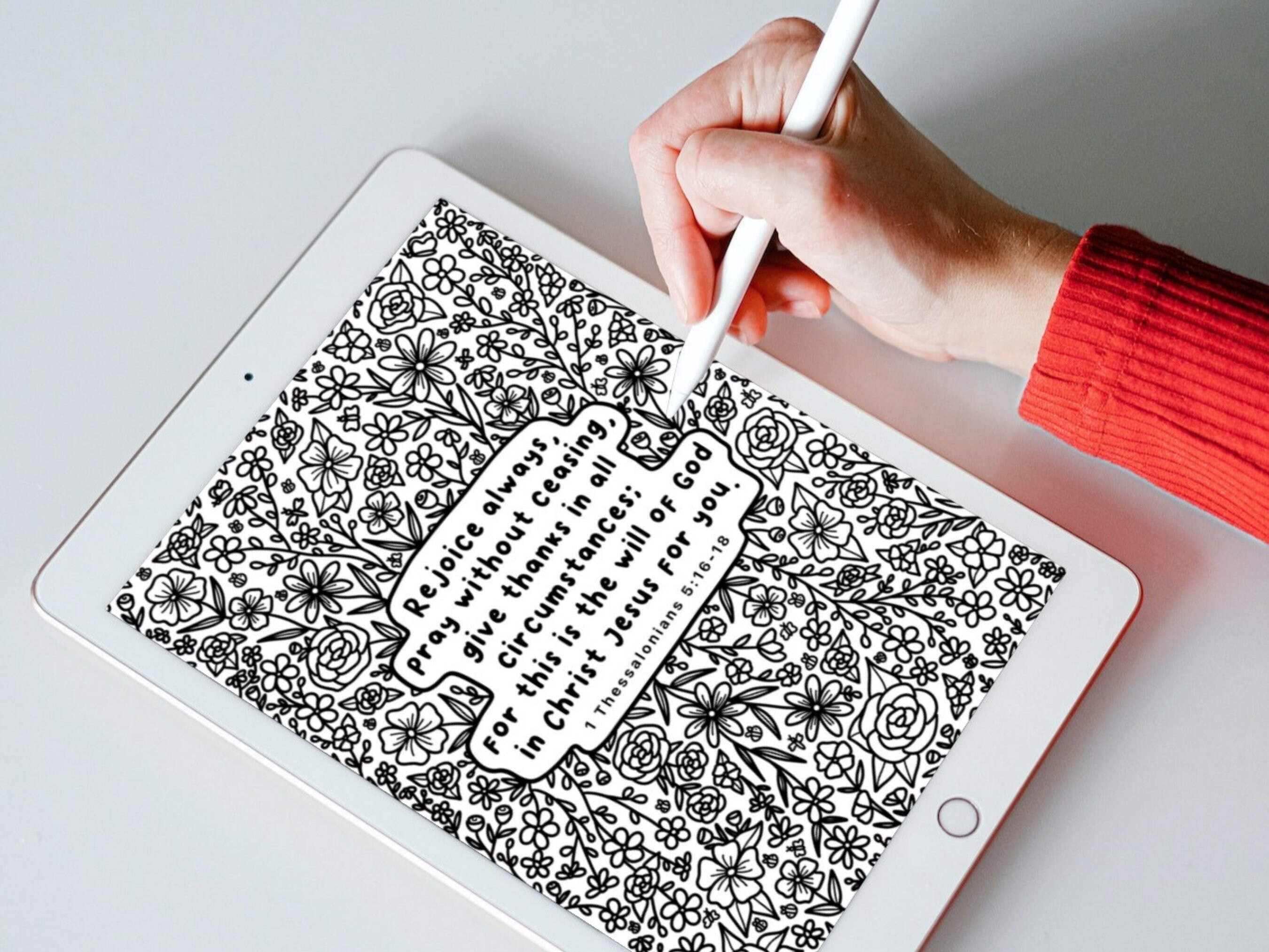 Christian Coloring Page Printable Bible Verse Coloring, Floral Faith ...