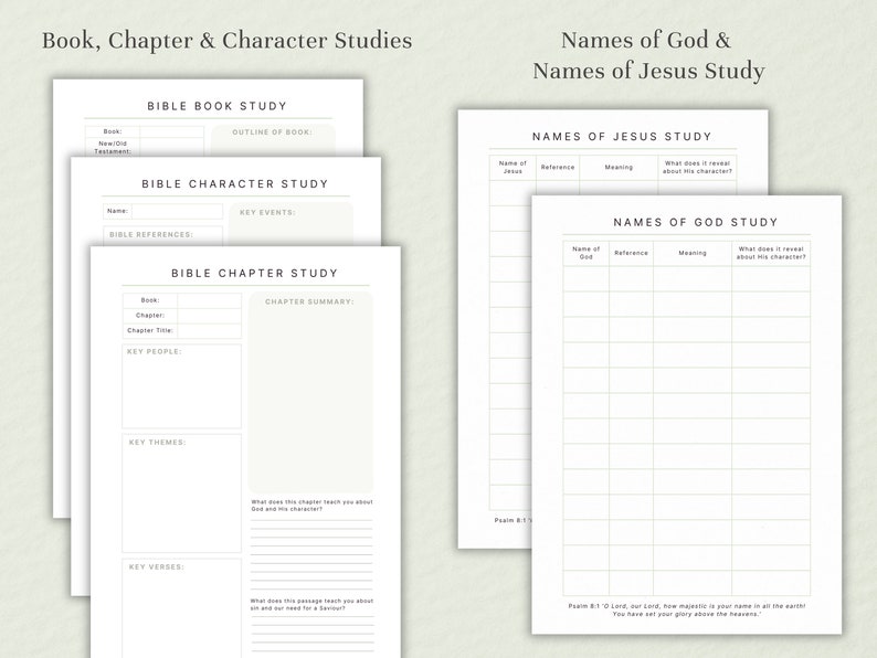 Bible Study Journal Printable PDF, Bible Study Template, Faith Prayer ...