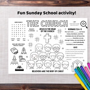 The Church Activity Placemat Printable | Body of Christ Children Bible ...