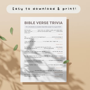 Bible Verse Fill in the Blanks Game Printable | Old & New Testament ...
