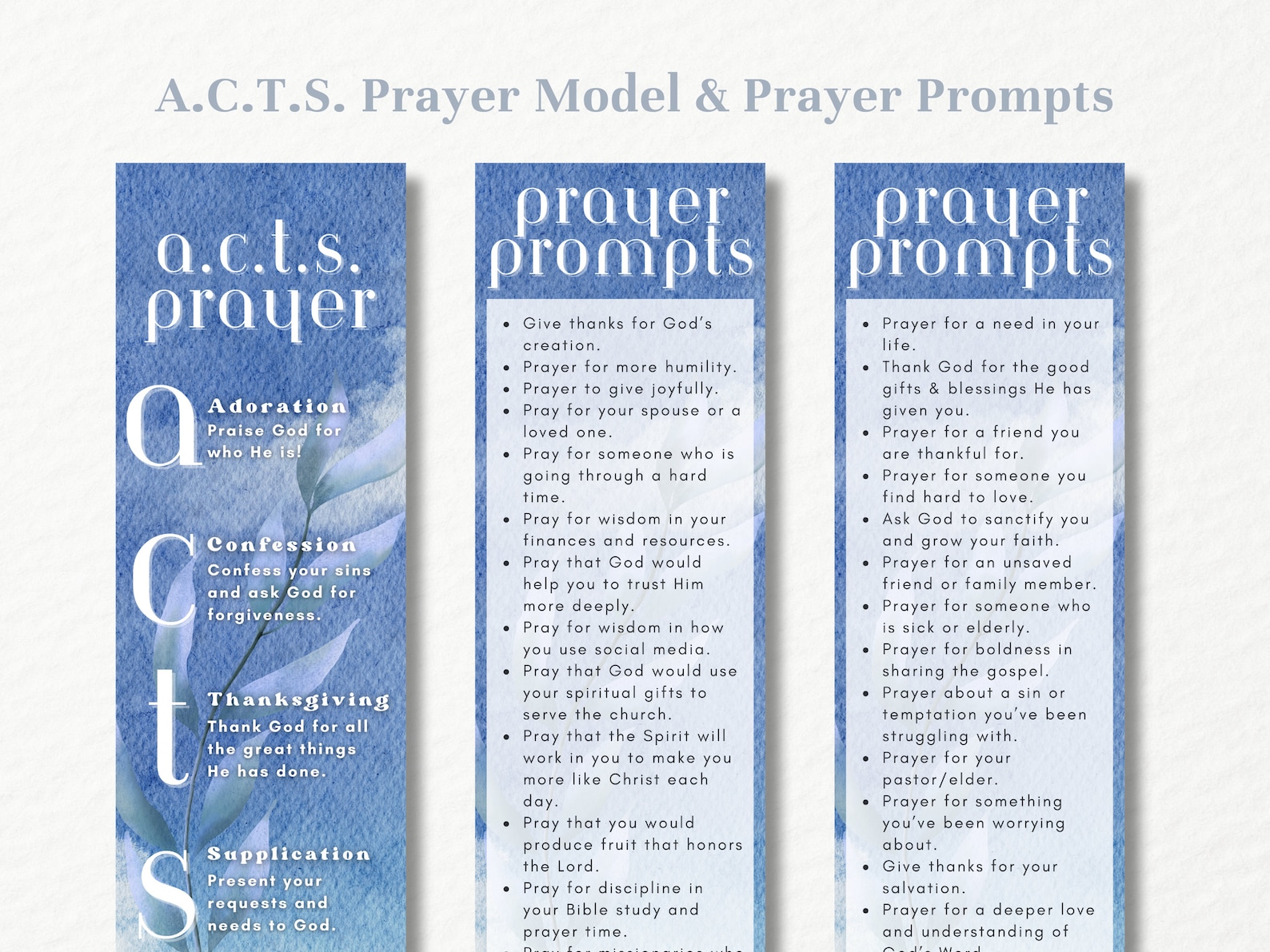 10 Prayer Bookmarks Printable | Christian Prayer Journal Bible ...