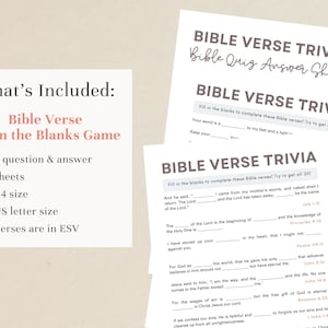 Bible Verse Fill in the Blanks Game Printable | Old & New Testament ...