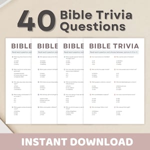 Bible Trivia Questions Game Printable | Old & New Testament Christian ...