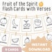 Fruit of the Spirit Flash Cards With Bible Verses Sunday School ...