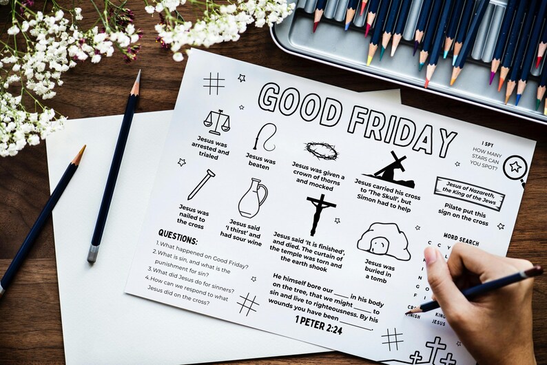 Good Friday Activity Sheet Printable | Crucifixion of Jesus, Kids Bible ...