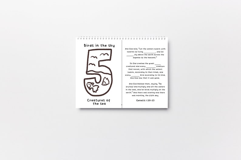 Days of Creation Activity With Bible Verses | Fill in the Blanks ...