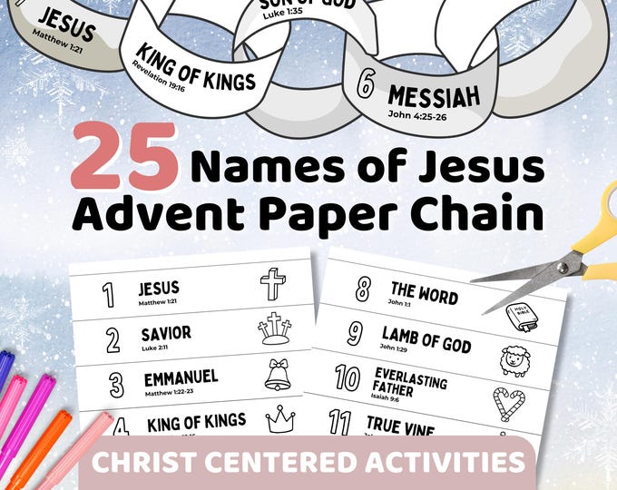 Advent Paper Chain Craft - 24 Bible Scripture Verses to Countdown to ...