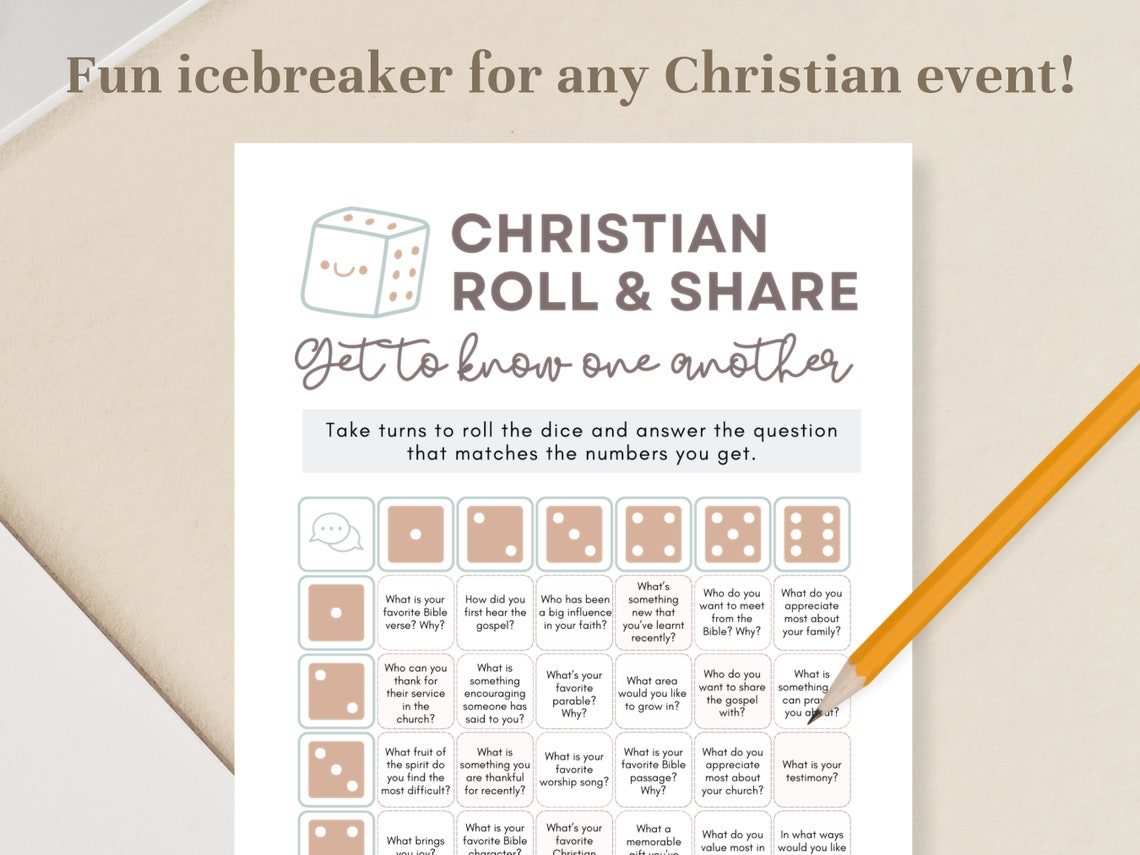 Christian Dice Roll & Share Game Printable Church Bible Roll Tell ...