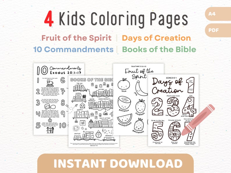 Christian Kids Coloring Pages Printable | Sunday School Activity ...