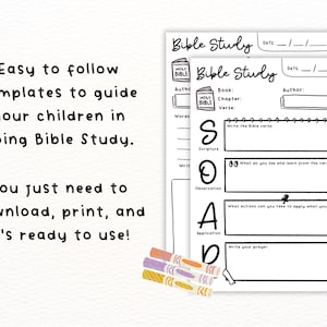 Bible Study Printable for Children Kids Elementary School Youth | SOAP ...