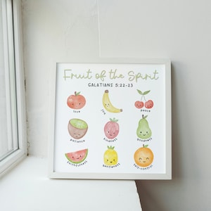 Fruit of the Spirit Wall Art Printable Poster | Christian Nursery Decor ...