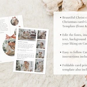 Christian Editable Bauble Christmas Card | Canva Template | Bible Verse ...