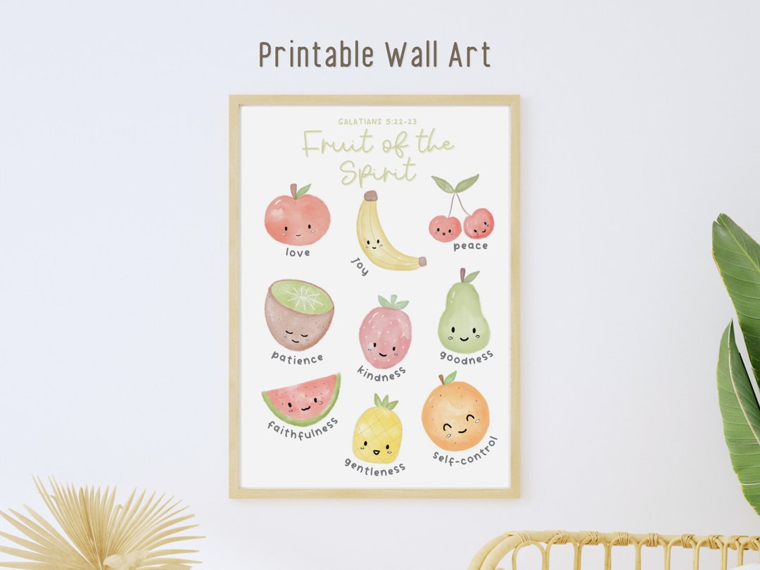 Fruit of the Spirit Wall Art Printable Poster | Christian Nursery Decor ...