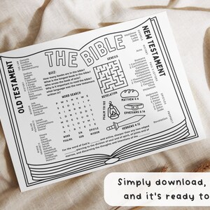 Books of the Bible Coloring Placemat Printable | Sunday School ...