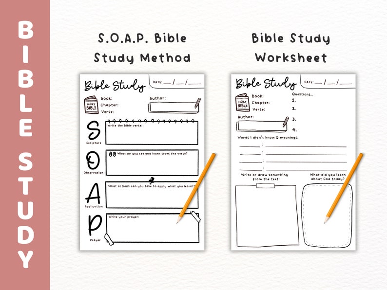 Christian Kids Printable Worksheets Children SOAP Bible Study Template ...