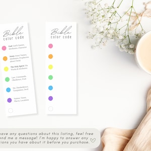 Bible Color Code Bookmarks | 5 Bible Study Highlighting Tool Bookmarks ...