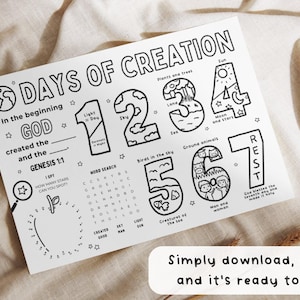 Kids Bible Activity Placemat Bundle Printables | Children Bible ...