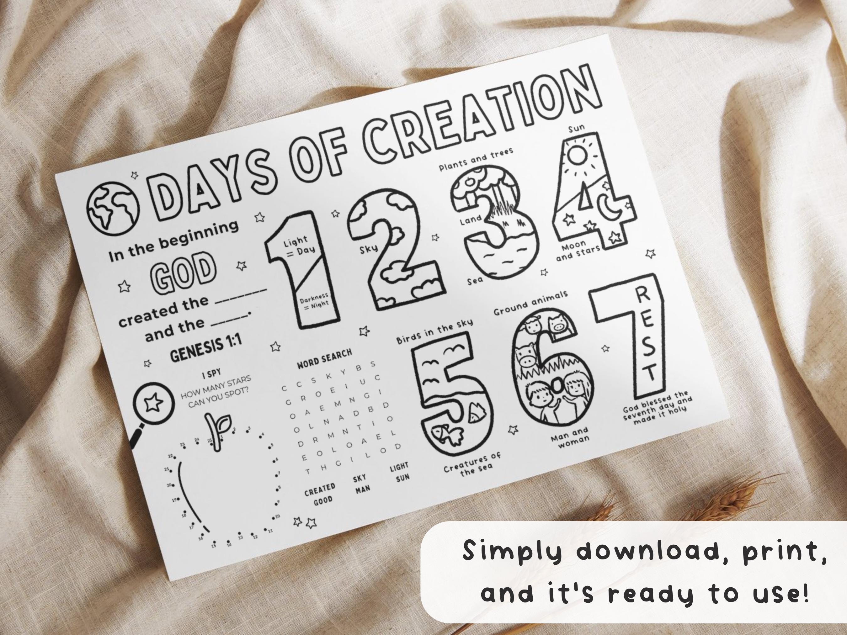 Kids Bible Activity Placemat Bundle Printables | Children Bible ...