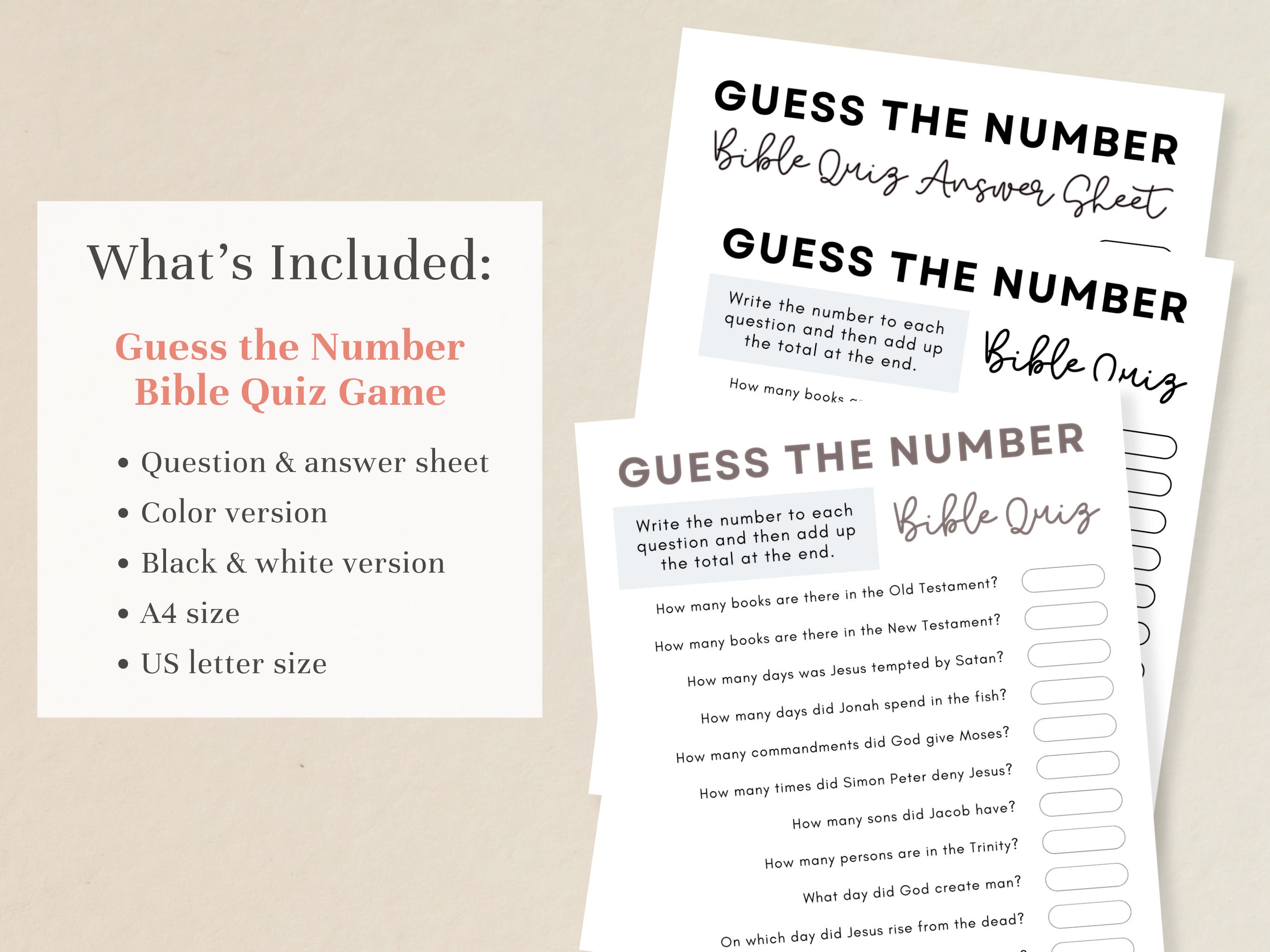 Bible Guess the Number Game Printable Lets Talk Numbers Christian Party ...