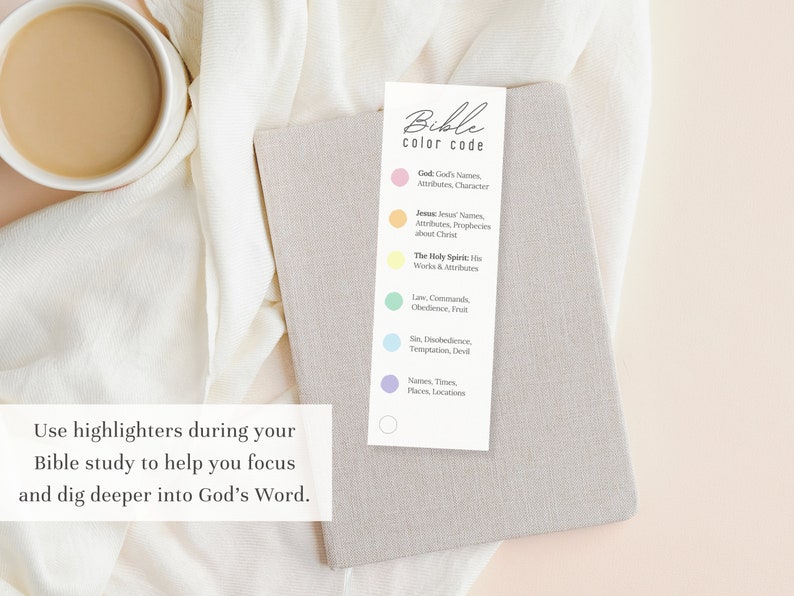 Bible Color Code Bookmarks 5 Bible Study Highlighting Tool Bookmarks ...