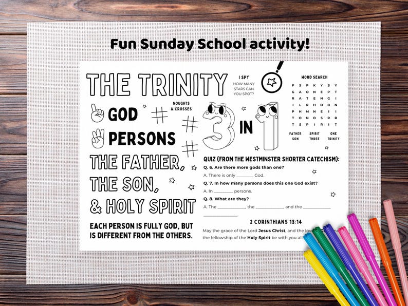 Trinity Activity Sheet Printable | God the Father, Son, Holy Spirit ...