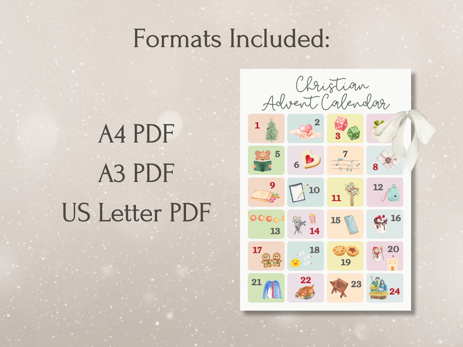 Christian Advent Activity Calendar Printable | Fun Christmas Activities ...