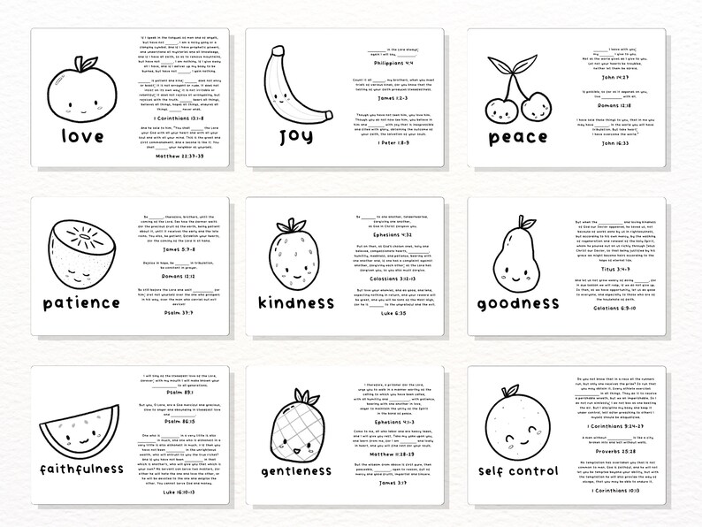 Fruit of the Spirit Activity Fill in the Blanks | Sunday School ...