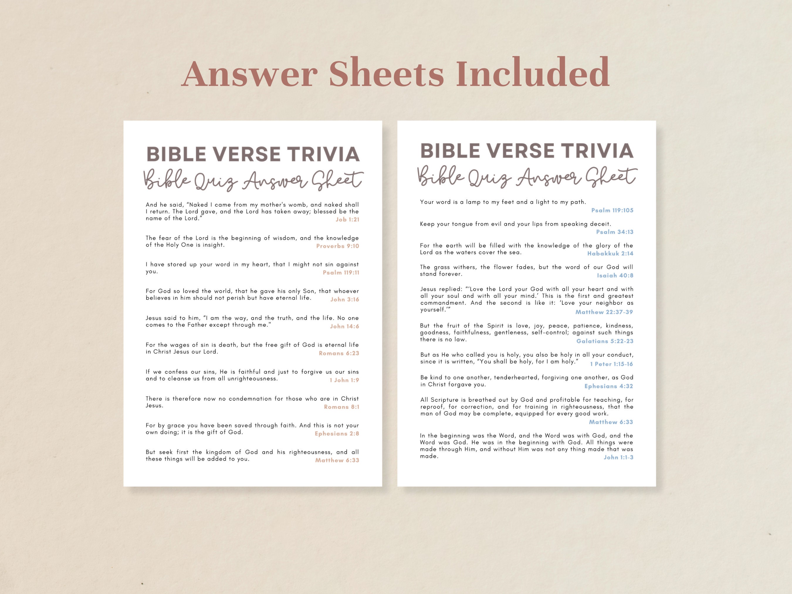 Bible Verse Fill in the Blanks Game Printable Old & New Testament ...