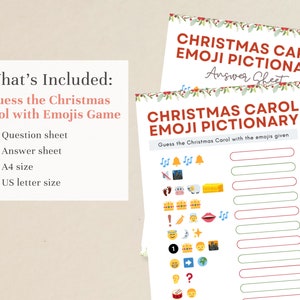 Christmas Carols Emoji Pictionary Game Printable PDF | Christian Party ...