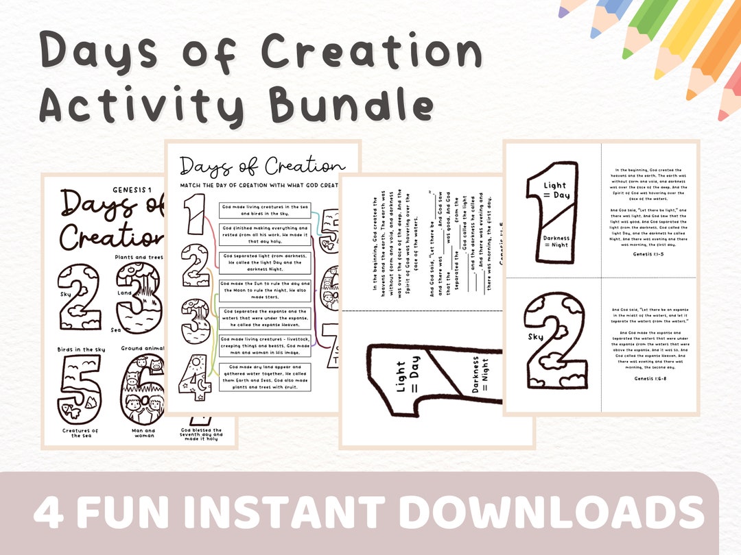 Days of Creation Bundle for Children Sunday School - Etsy