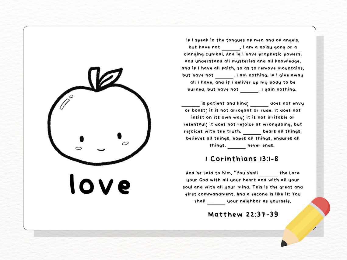 Fruit of the Spirit Activity Fill in the Blanks Coloring for Sunday ...