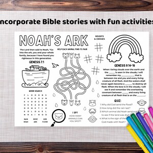 Kids Bible Activity Placemat Bundle Printables | Children Bible ...
