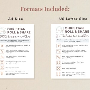 Christian Roll & Share Game Printable | Church Bible Roll and Tell ...