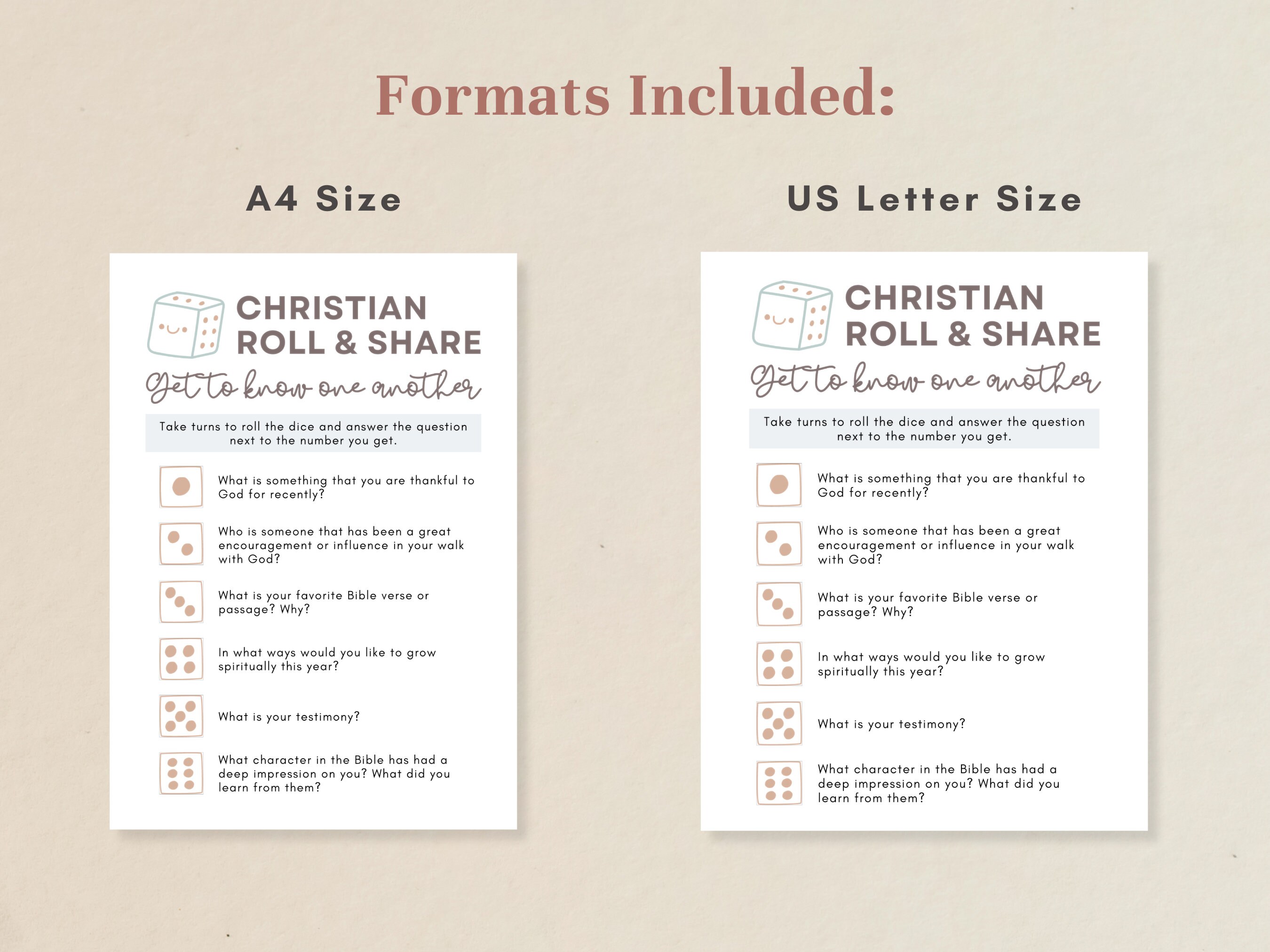 Christian Roll & Share Game Printable | Church Bible Roll and Tell ...
