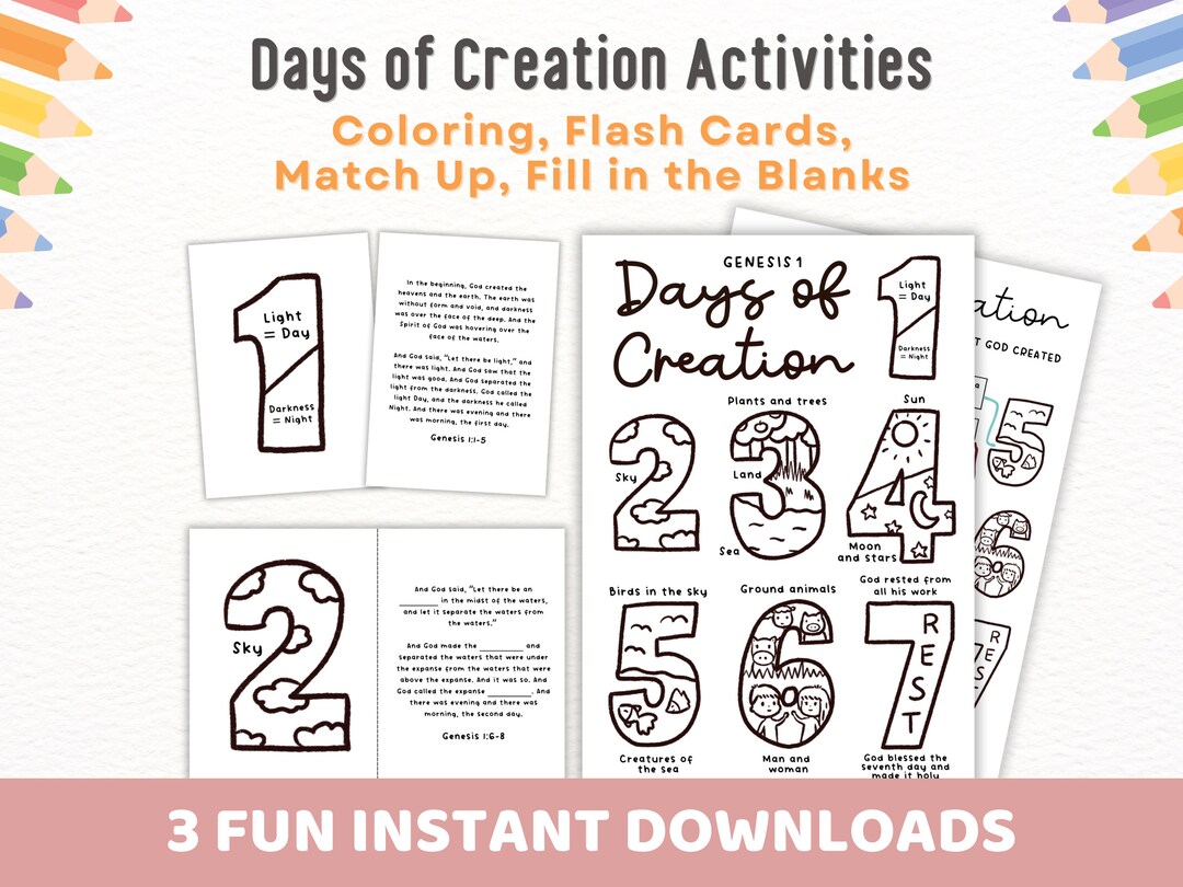 Days of Creation Bundle for Children | Sunday School Activities ...
