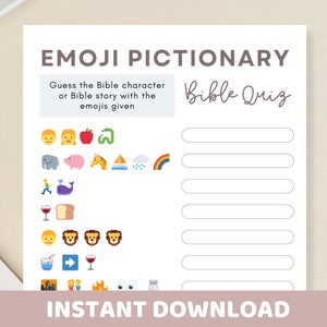 Bible Emoji Pictionary Game Printable | Christian Party Icebreaker ...