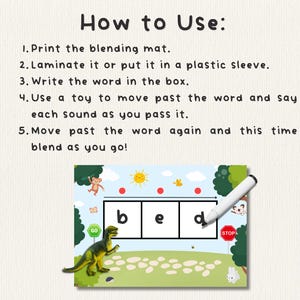 CVC Words Car Toy Blending Mat Printable | Fun Phonics Reading, Word ...