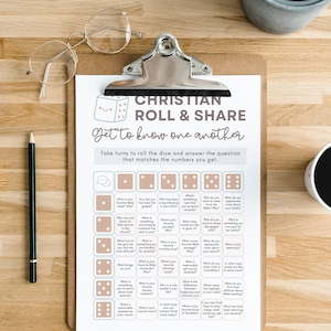 Christian Dice Roll & Share Game Printable | Church Bible Roll Tell ...
