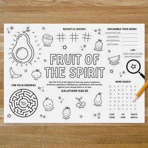 Fruit of the Spirit Activity Placemat Printable | Sunday School ...