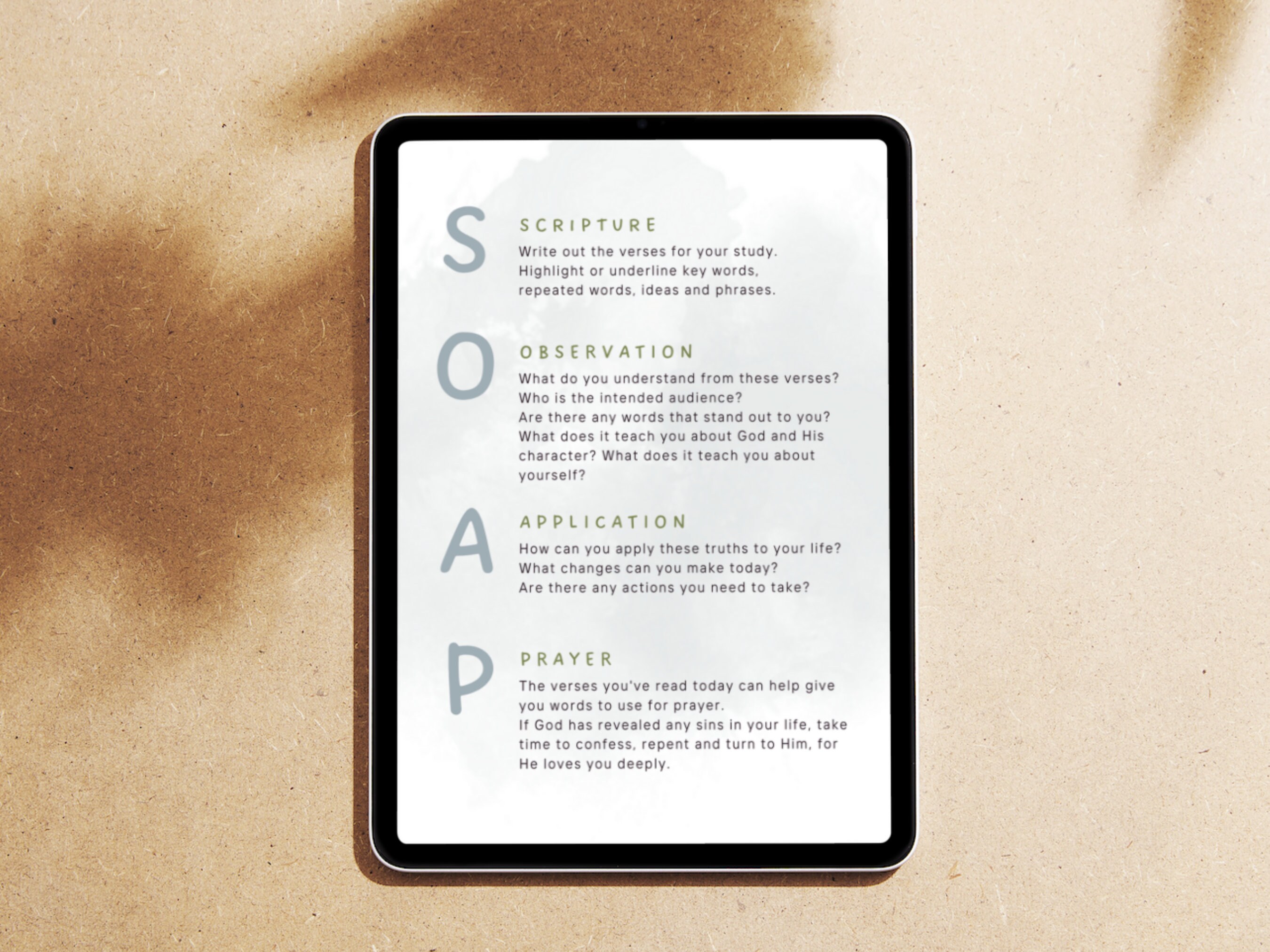 S.O.A.P. Bible Study Printable | SOAP Bible Study Tool, Christian ...