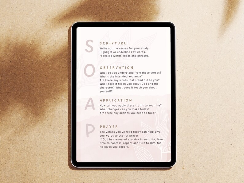 SOAP Bible Study Template | Womens Bible Study Christian Printable ...