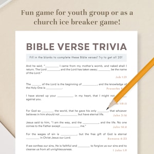 Bible Verse Fill in the Blanks Game Printable | Old & New Testament ...