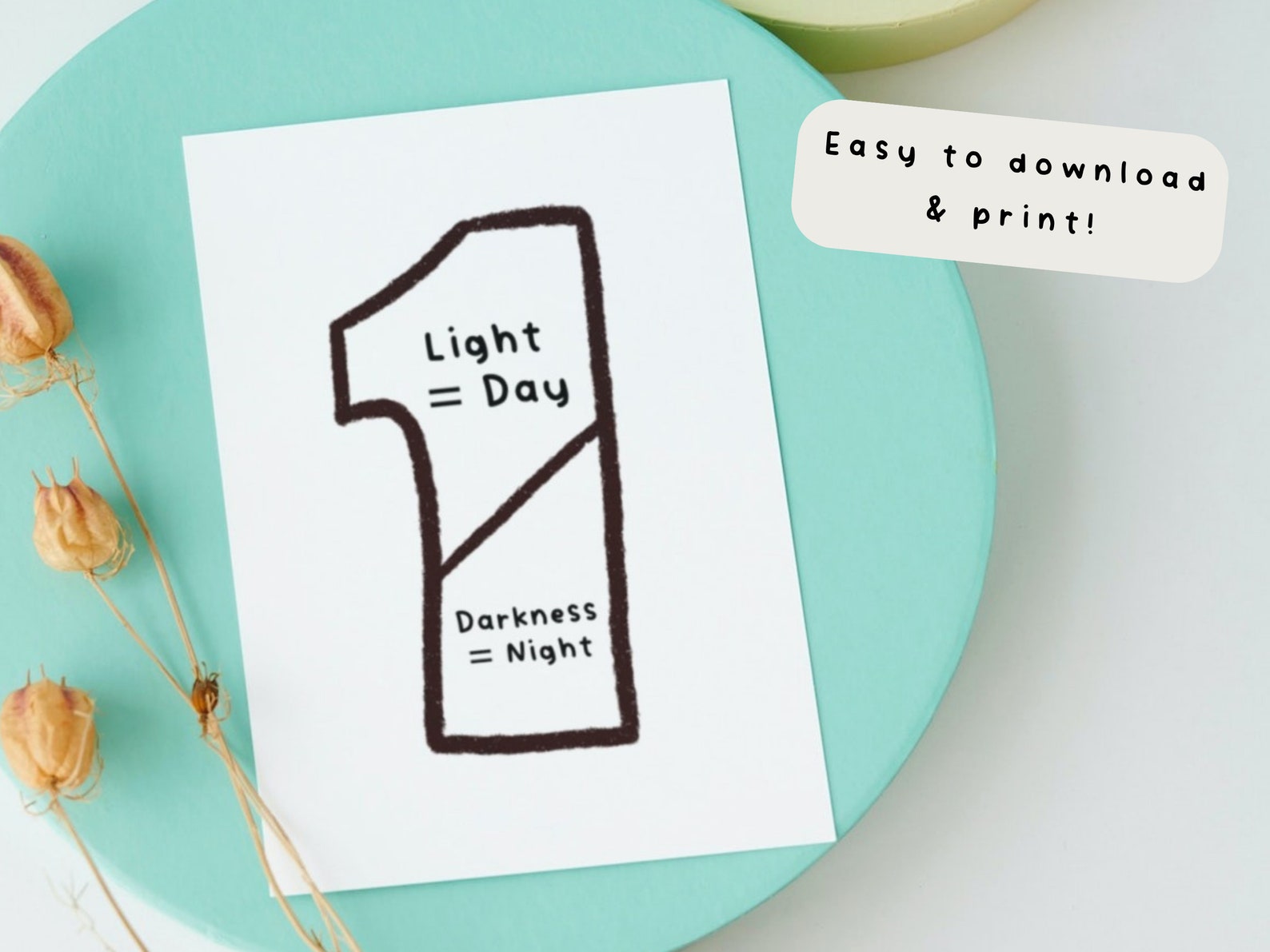 Days of Creation Flash Cards With Bible Verses Sunday School Coloring ...