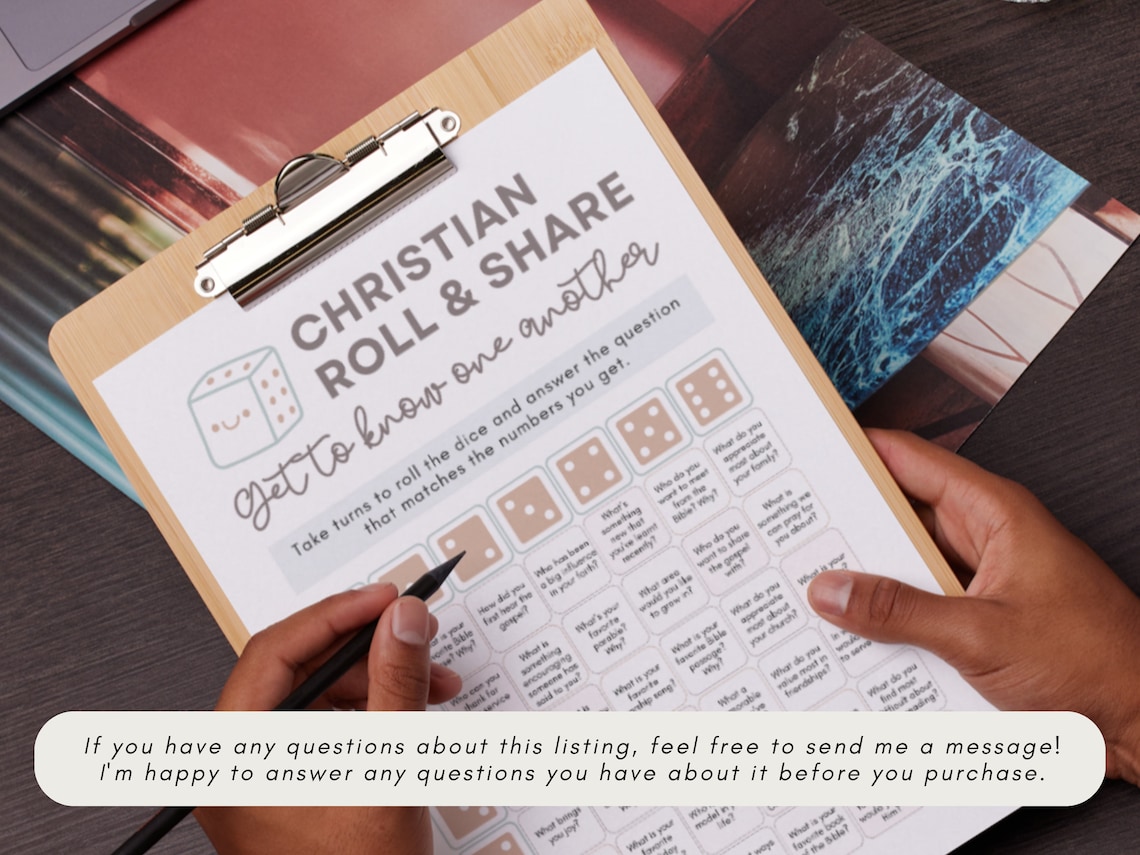 Christian Dice Roll & Share Game Printable Church Bible Roll Tell ...