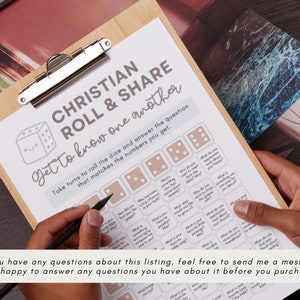 Christian Dice Roll & Share Game Printable | Church Bible Roll Tell ...