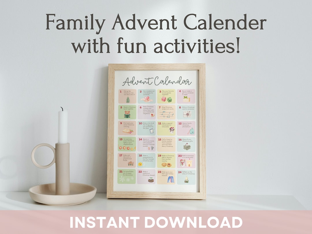 Advent Activity Calendar Printable | Fun Christmas Activities for ...