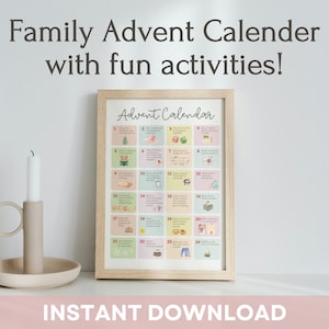 Advent Activity Calendar Printable | Fun Christmas Activities for ...
