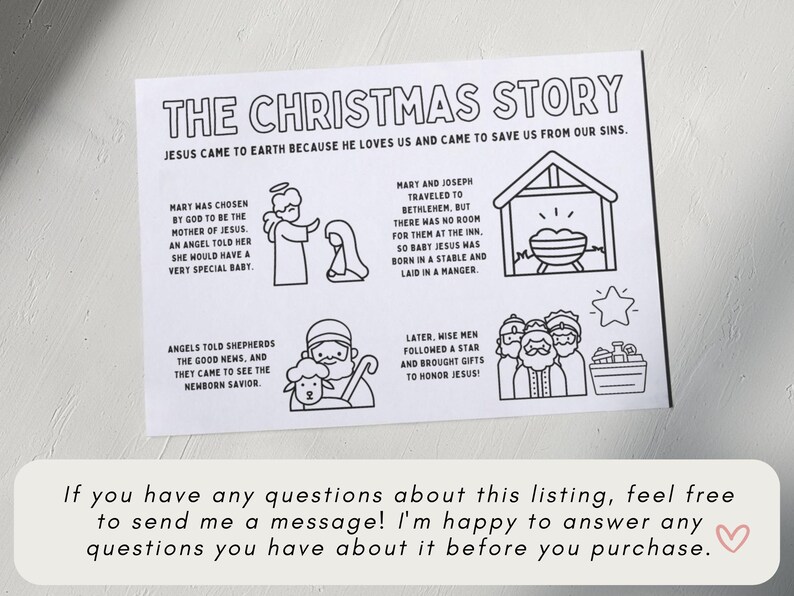 Christian Christmas Story Coloring Page Printable | Kids Nativity ...