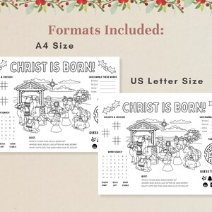 Christian Kids Christmas Placemat Activity Printable PDF | Fun Nativity ...