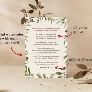 10 ESV Bible Verse Cards Printable | Olive Watercolor Scripture Memory ...
